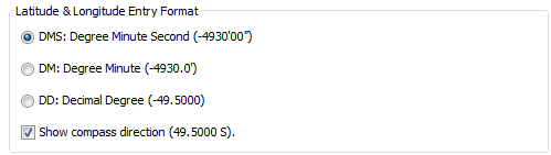 Setting Latitude and Longitude Options