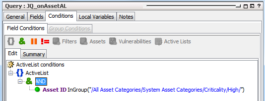 Example: Creating Asset-Related Conditions for Queries on Lists