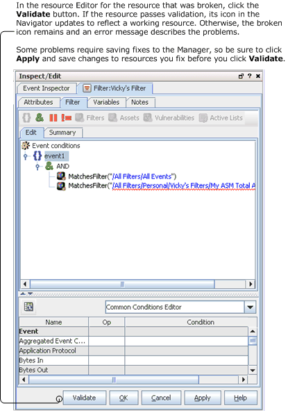 Fixing and Validating Resources