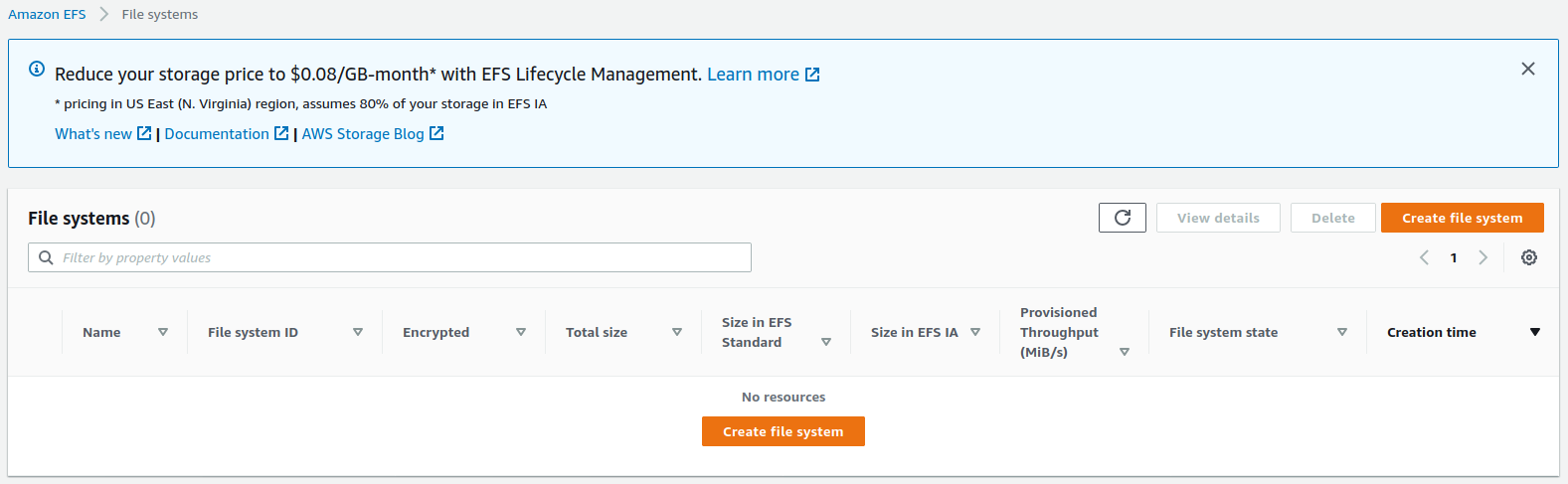 Creating the Elastic File System