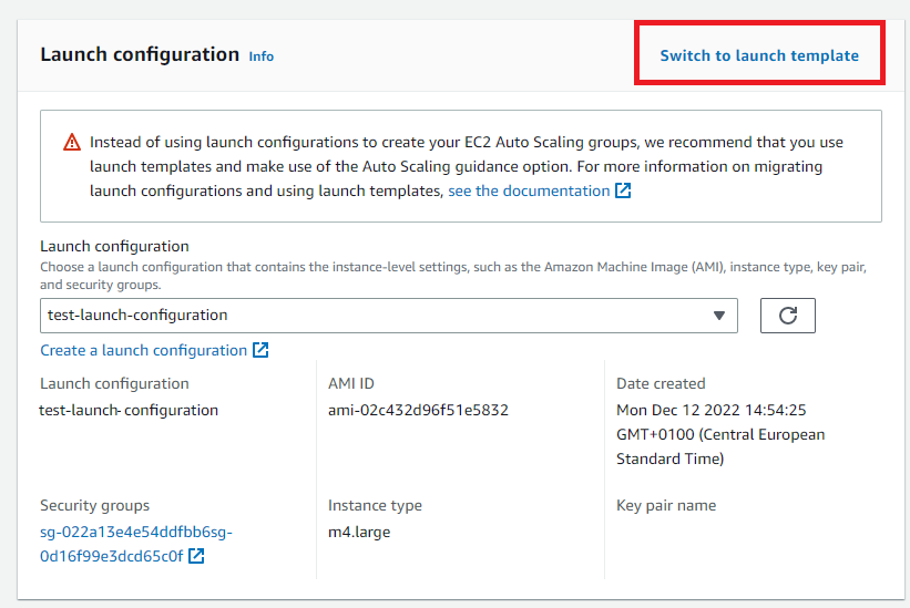 Migrating a Launch Configuration to a Launch Template