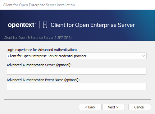 Installing and Configuring Advanced Authentication Client - Client for Open Enterprise Server ...