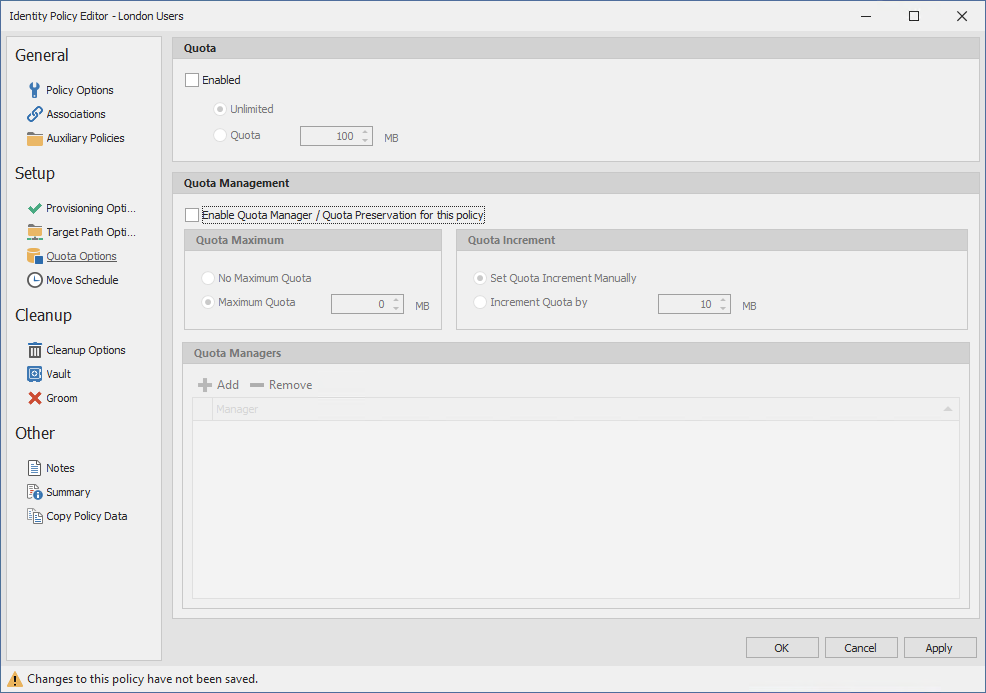 Creating a User Home Folder Policy