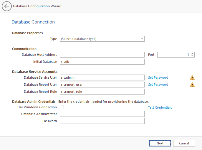 Configuring the Database