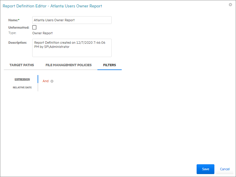 Built-in Report Filtering
