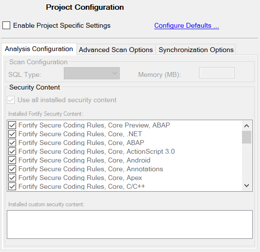 Configuring local scan options