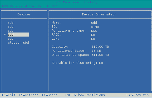 Creating an LVM Volume Group and Logical Volume - OES 2015 SP1: Web Services and Applications Guide