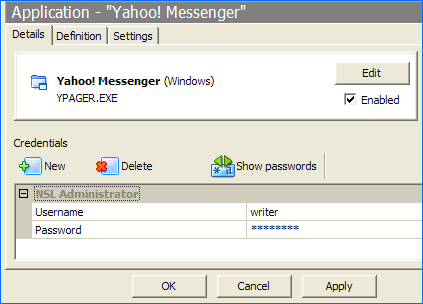 The Applications Pane - NetIQ SecureLogin Overview Guide